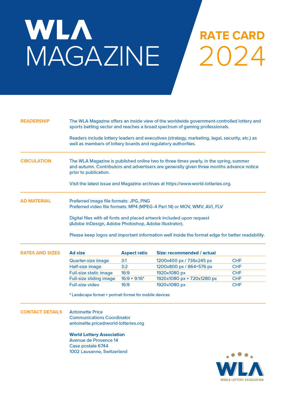 WLA Rate Card | 2024